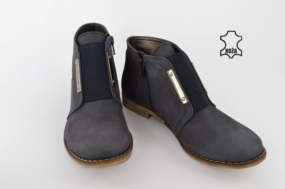 Kožne ženske duboke cipele 557 plave