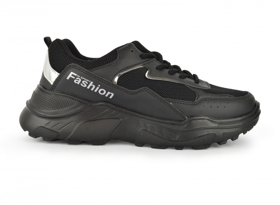 Ženske patike na platformu 624016CR crne