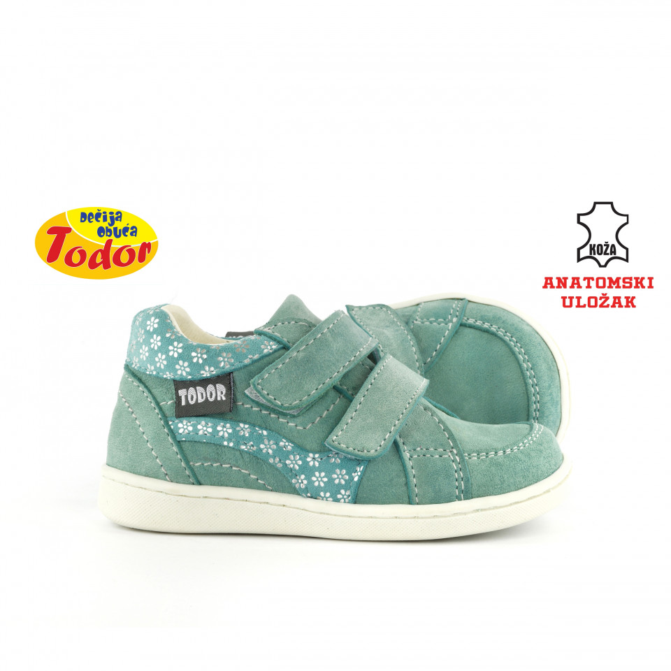 Kožne dečije cipele 474-Z sa anatomskim uloškom zelene
