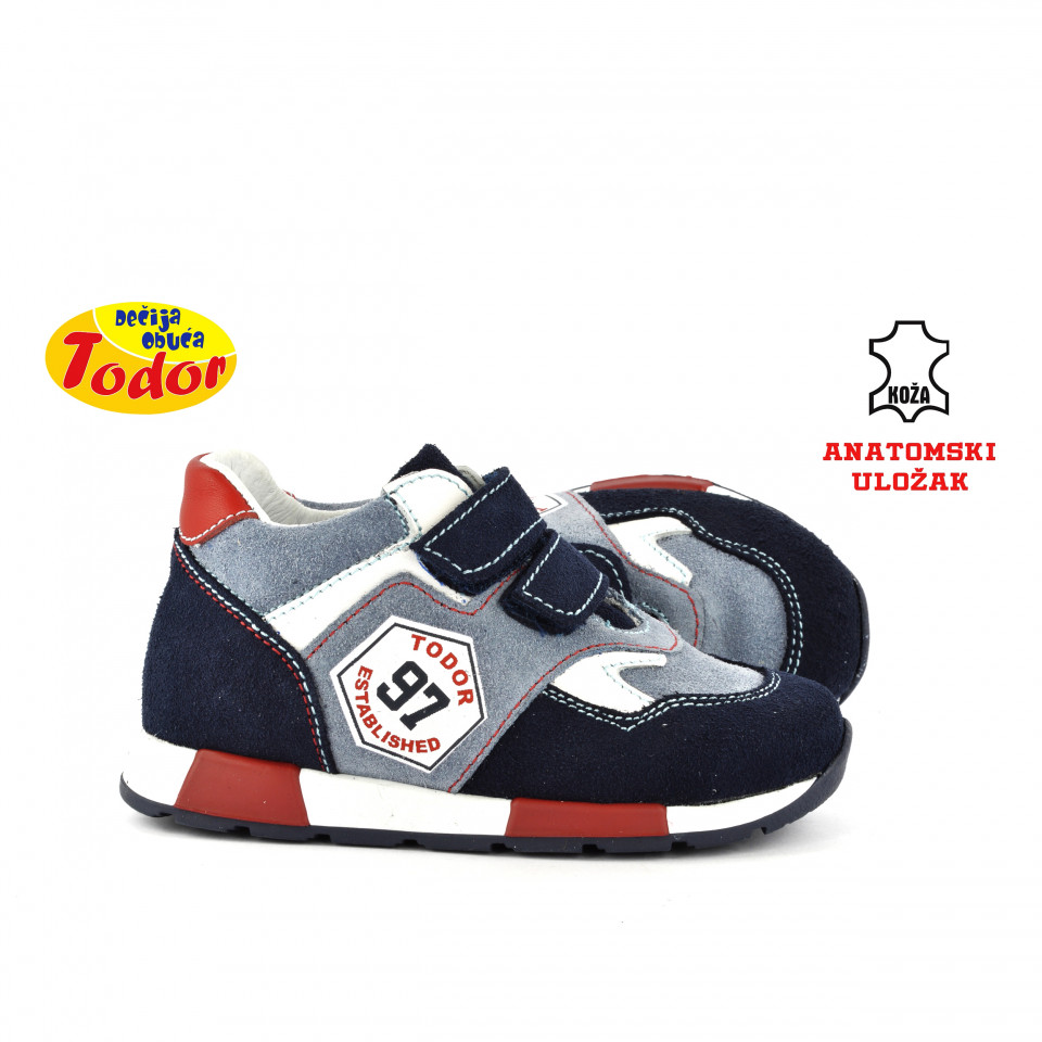 Kožne dečije cipele 529 sa anatomskim uloškom plave
