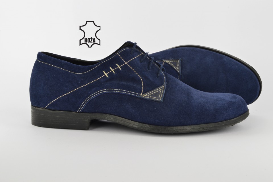 Kožne muške cipele 010-P plave