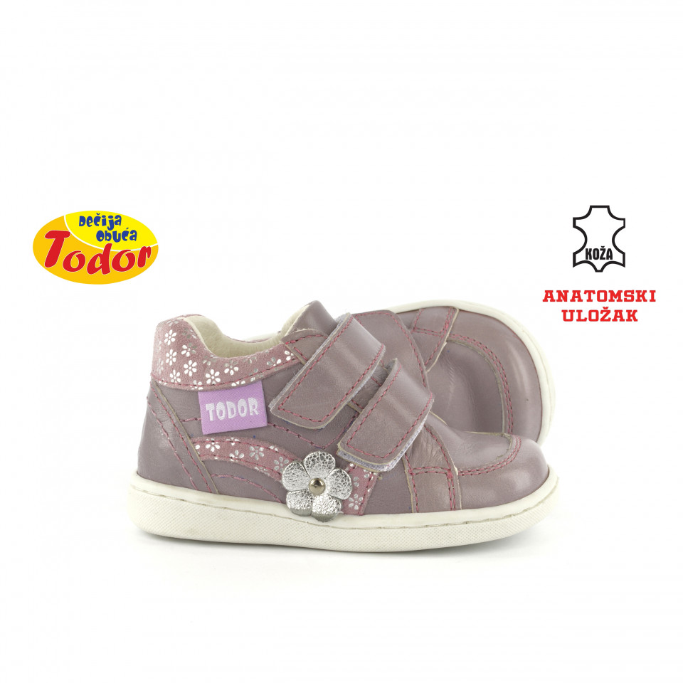 Kožne dečije cipele 474-L sa anatomskim uloškom ljubičaste