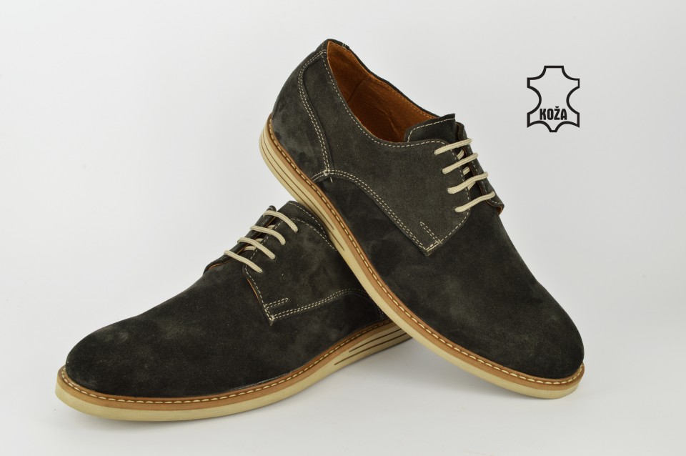 Kožne muške cipele 608 sive