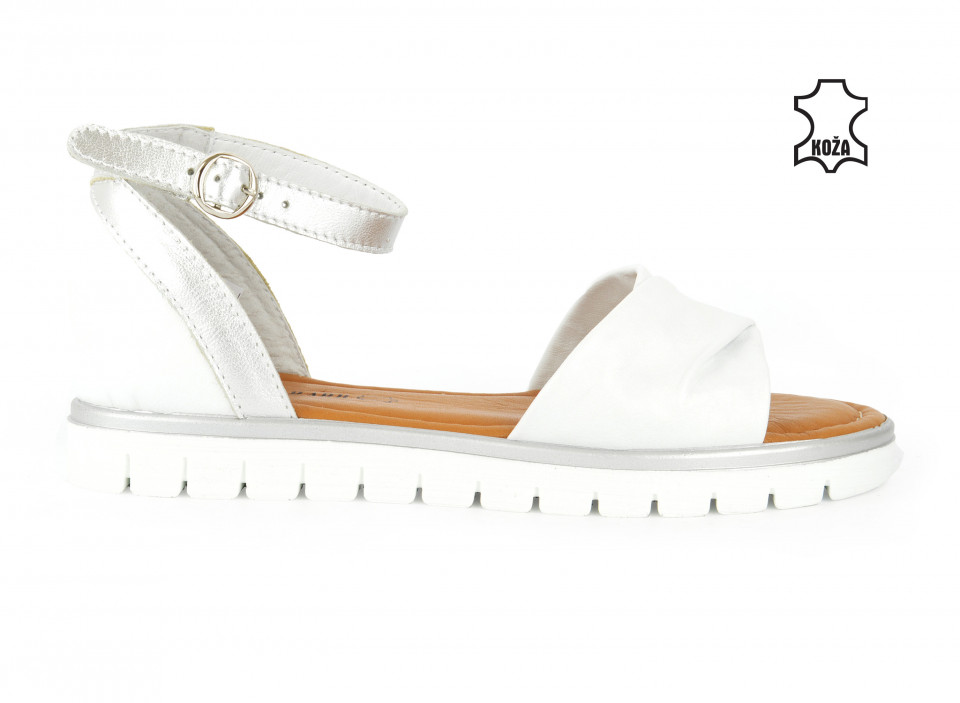 Kožne ženske sandale D-236BL bele