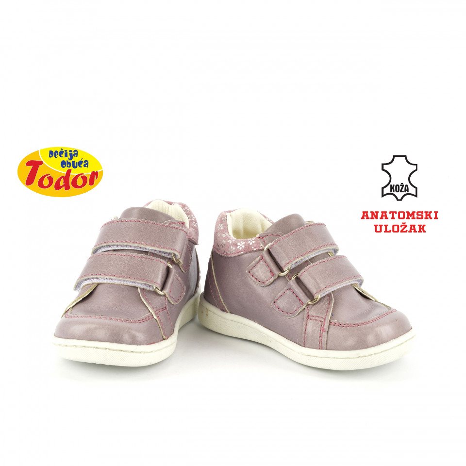 Kožne dečije cipele 474-L sa anatomskim uloškom ljubičaste