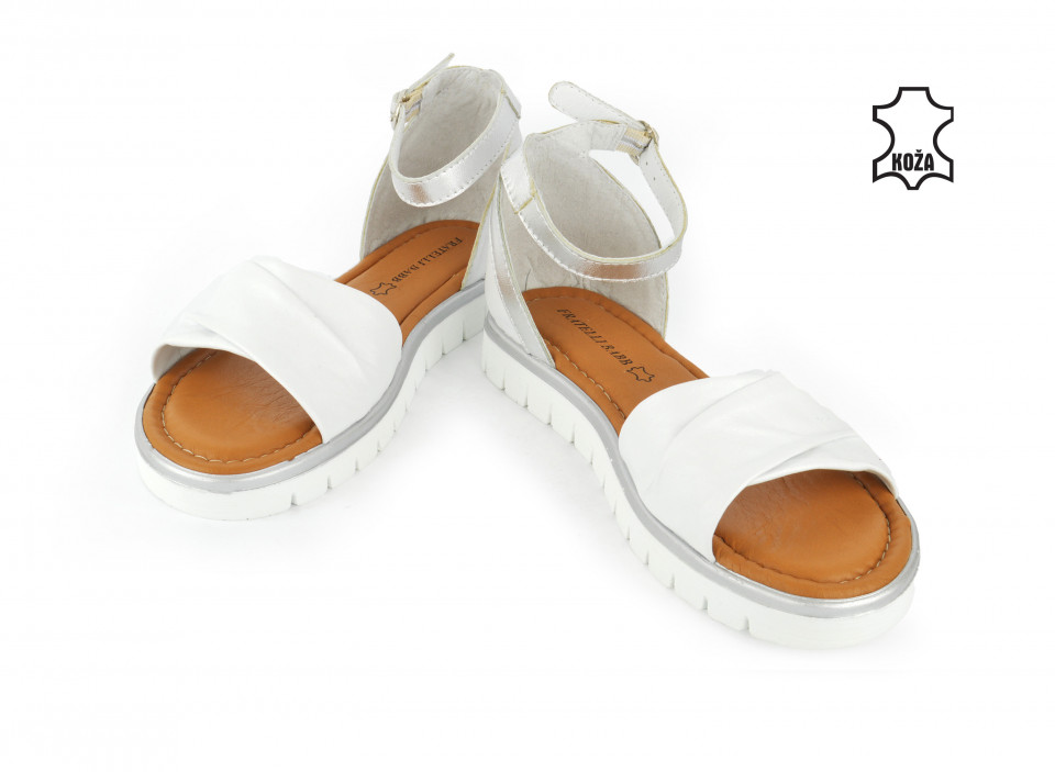 Kožne ženske sandale D-236BL bele