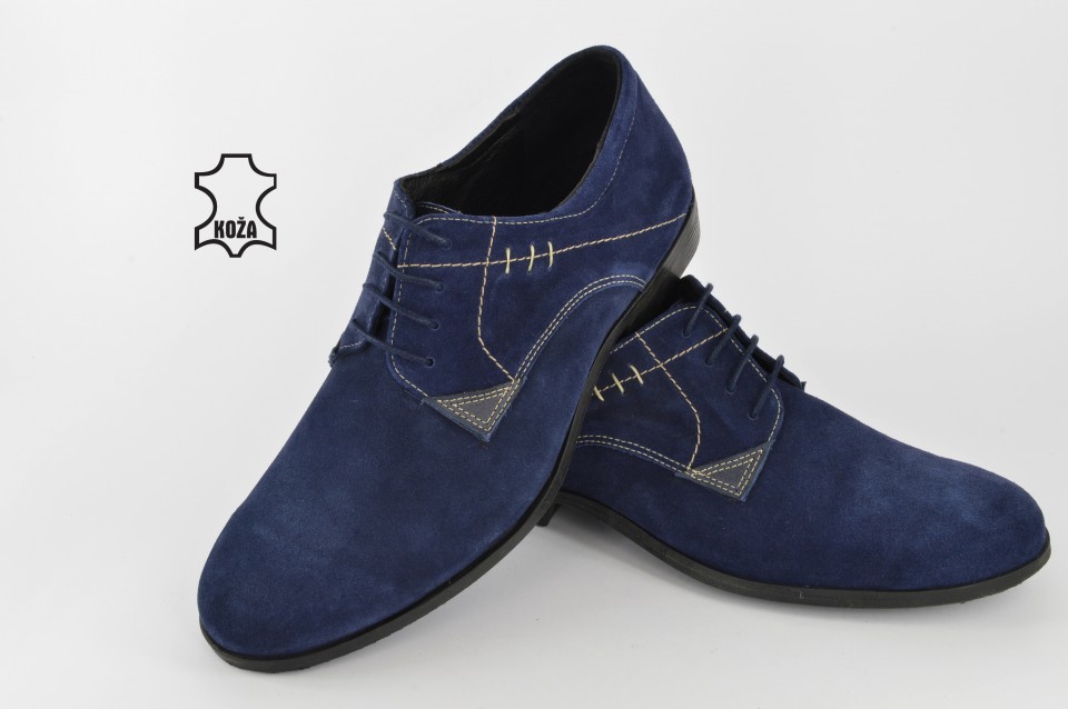Kožne muške cipele 010-P plave