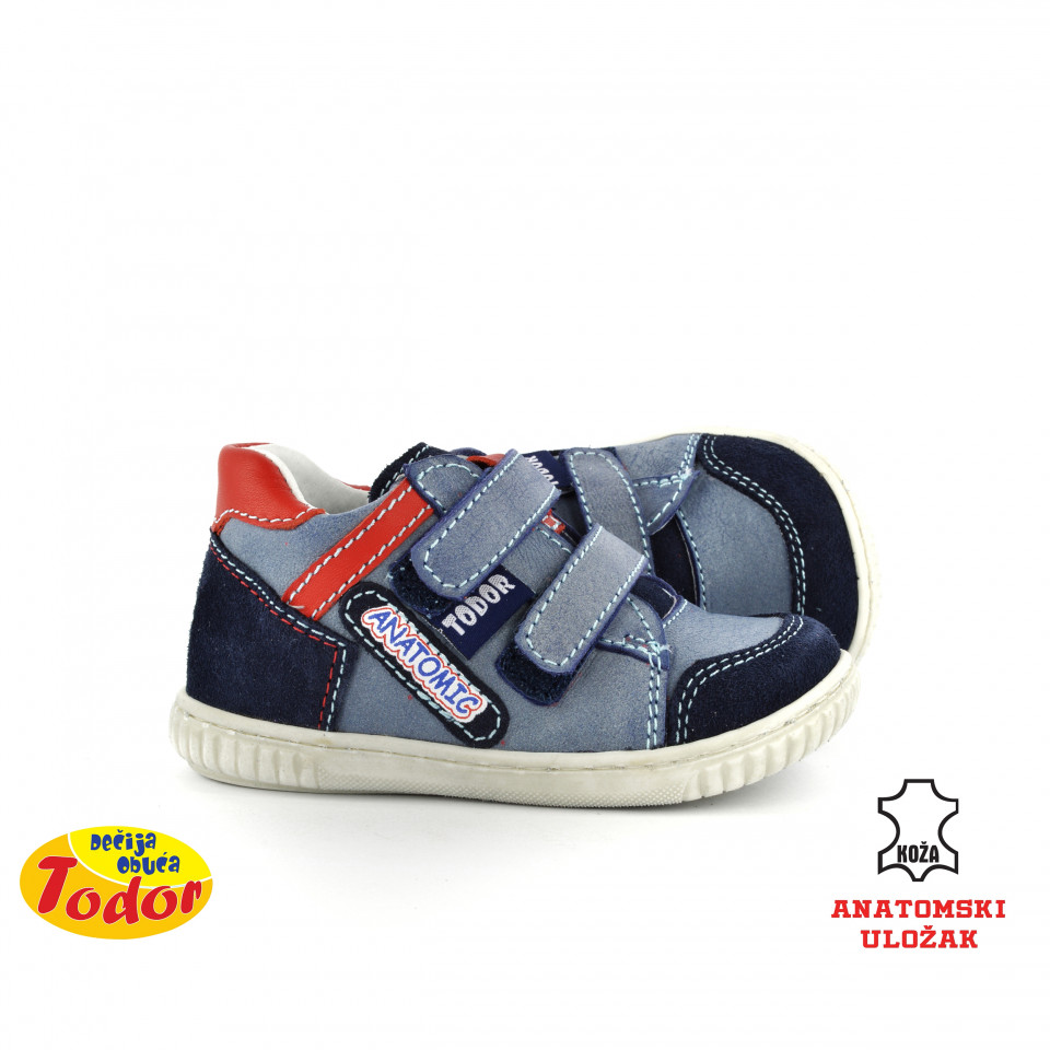 Kožne dečije cipele 528 sa anatomskim uloškom plave