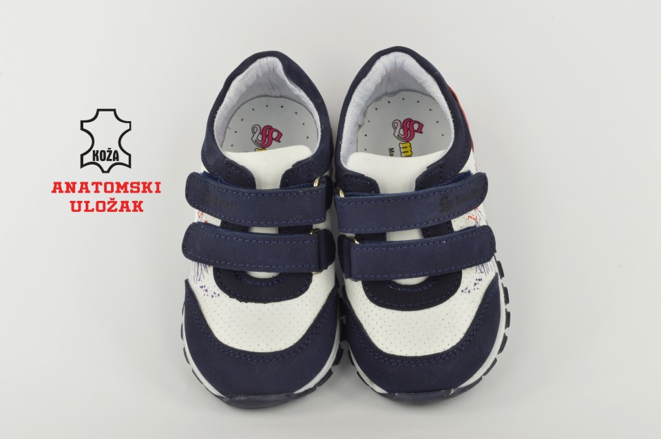 Kožne dečije cipele 143-P sa anatomskim uloškom plave