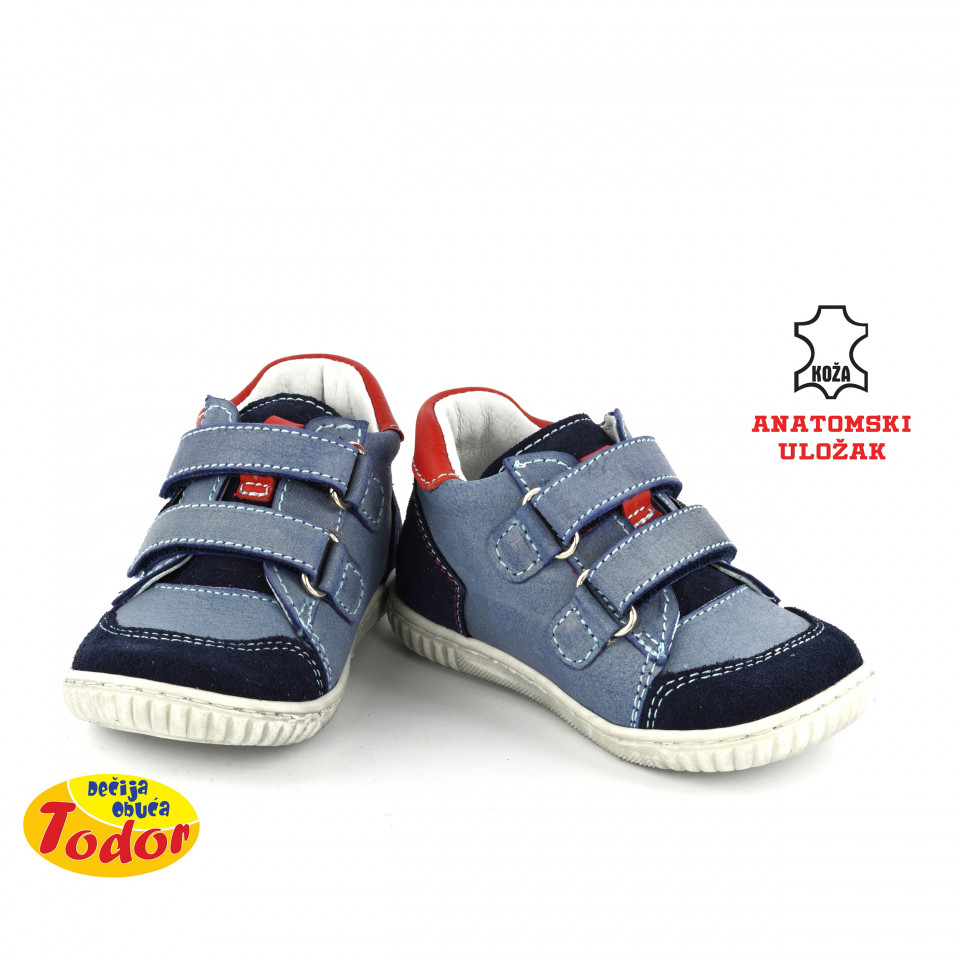 Kožne dečije cipele 528 sa anatomskim uloškom plave