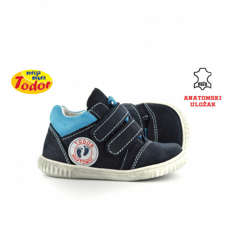 Kožne dečije cipele 523-T sa anatomskim uloškom teget