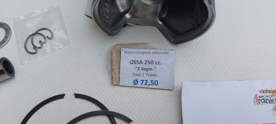 PISTON OSSA 250cc 2 TRANSFER PISTON OSSA 250cc KIT PISTON OSSA 72.50