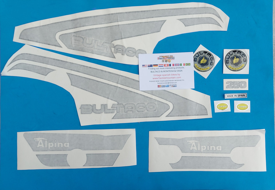 DECALS BULTACO ALPINA 165 ALPINA 166 NEW COMPLETE SET DECALS STICKERS ...