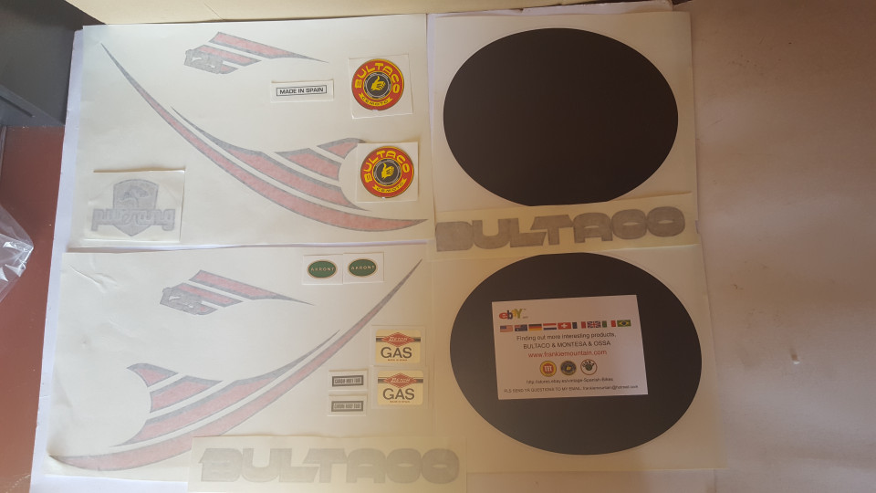 DECALS BULTACO PURSANG MK9 125cc MODEL 162 FULL KIT DECALS BULTACO ...