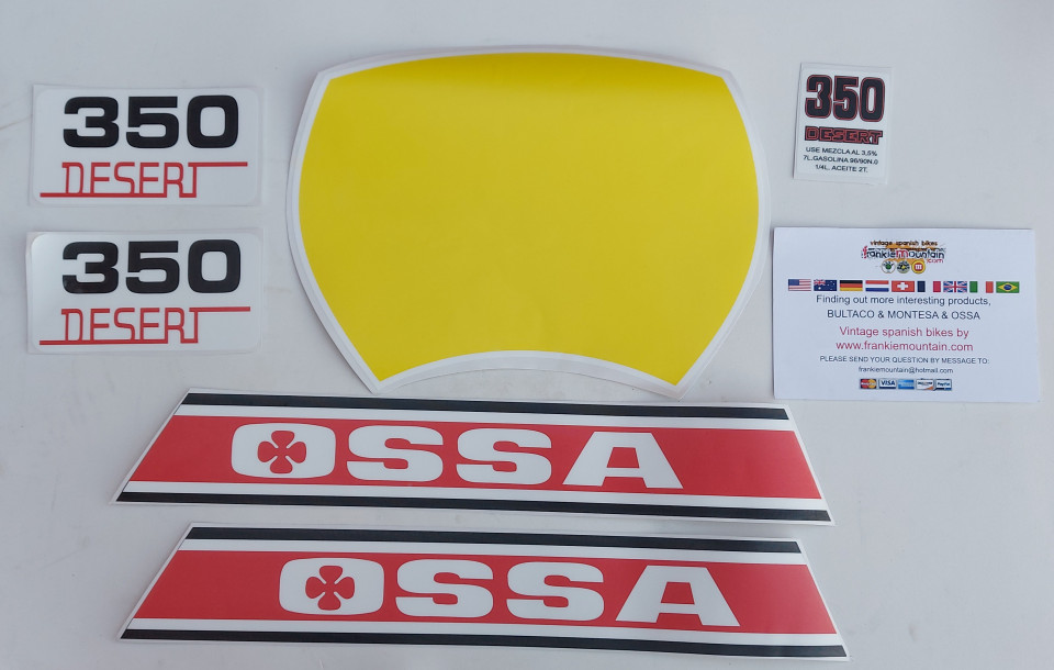 OSSA DESERT 350 DECALS KIT NEW STICKERS OSSA DESERT 350 OSSA PARTS