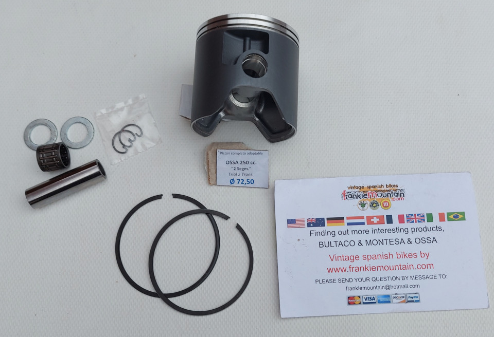 PISTON OSSA 250cc 2 TRANSFER PISTON OSSA 250cc KIT PISTON OSSA