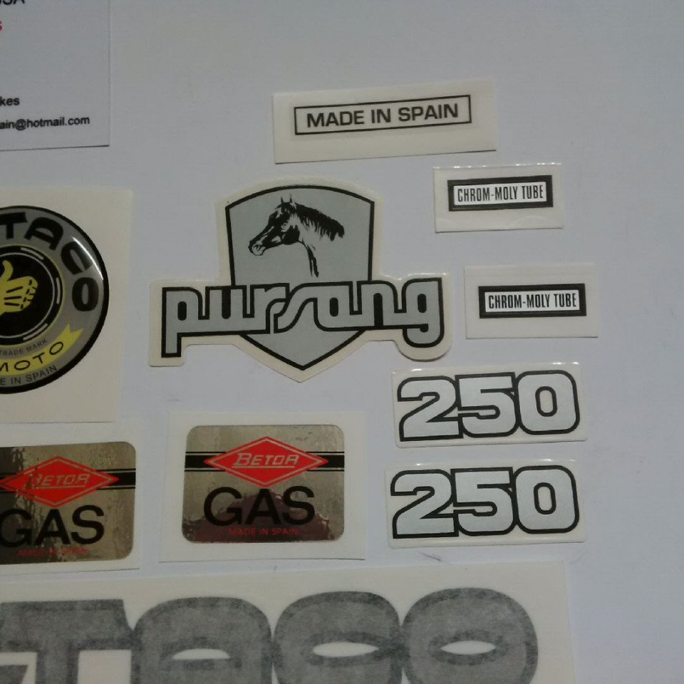 DECALS BULTACO PURSANG MK9 250cc MODEL 167 FULL KIT DECALS BULTACO ...