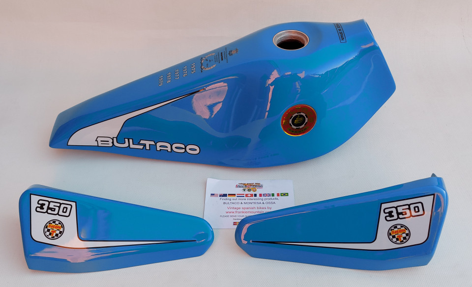 GAS TANK BULTACO SHERPA 199B NEW GAS TANK + SIDE PANELS PETROL TANK ...