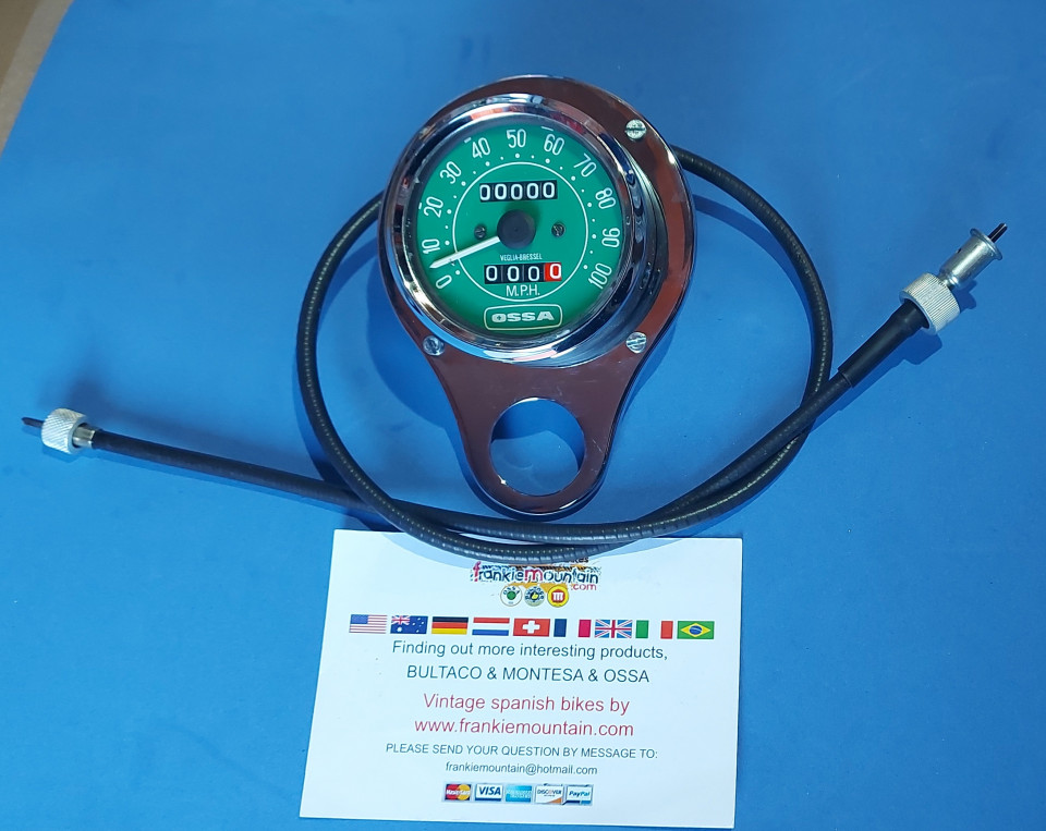 OSSA SUPER PIONEER SPEEDOMETER SUPPORT + CABLE + SPEEDOMER KIT OSSA ...