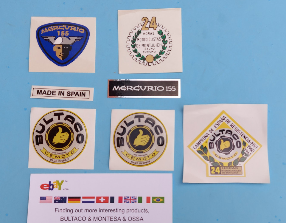 DECALS BULTACO MERCURIO NEW KIT DECALS BULTACO MERCURIO NEW MERCURIO DECALS