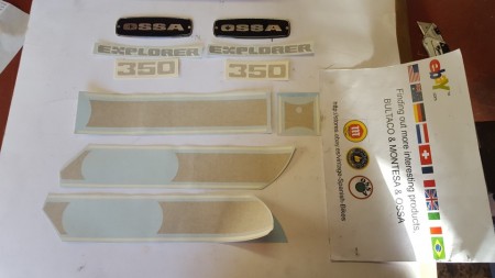NEW OSSA EXPLORER KIT DECALS OSSA EXPLORER 350cc DECALS FULL BIKE