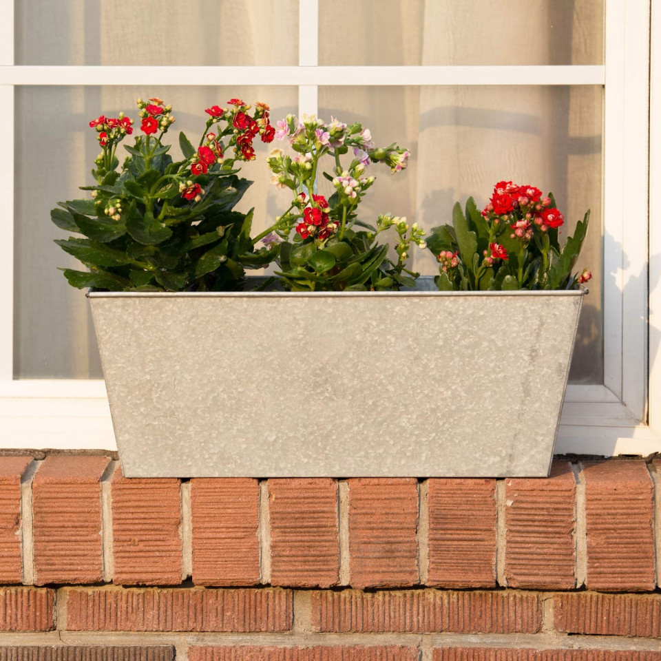 Jardiniera cu maner de suspendare HORTICAN, metal, 42 x 20 x 14 cm - Chilipirul Zilei