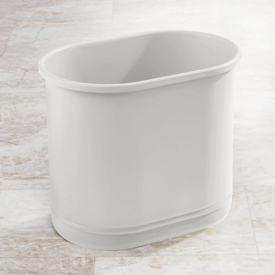 Cos de gunoi mDesign, metal, gri deschis, 30,5 x 26 cm - Chilipirul Zilei