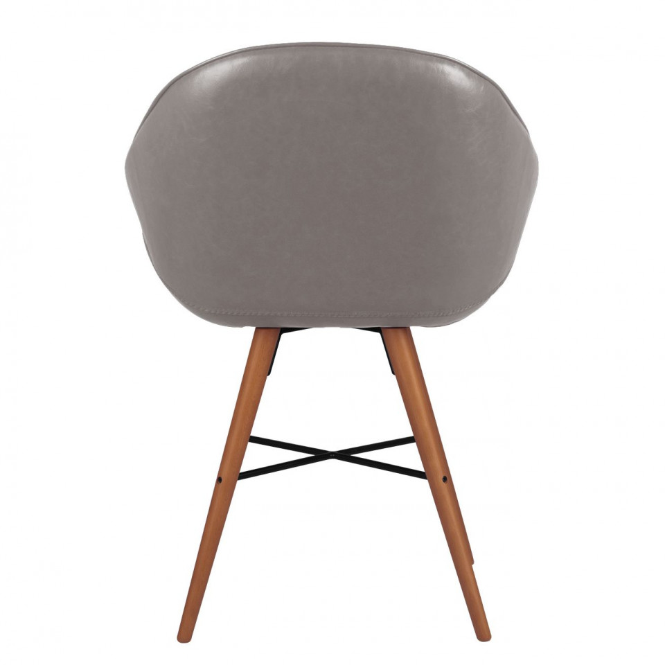 Set de 2 scaune tip fotoliu Restol I imitatie de piele/lemn masiv de ...