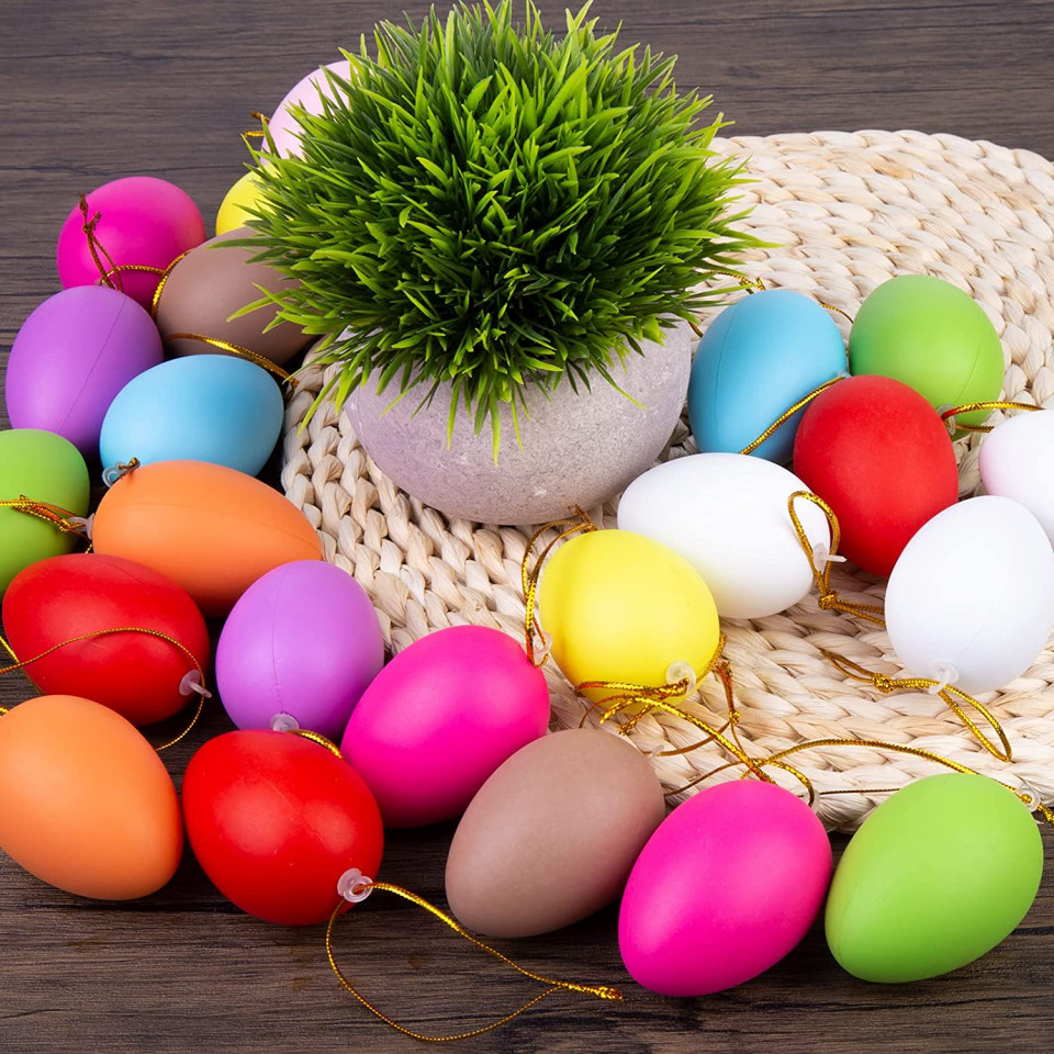 Set de 24 oua colorate pentru Paste Mitening, plastic, multicolor, 5,6 ...
