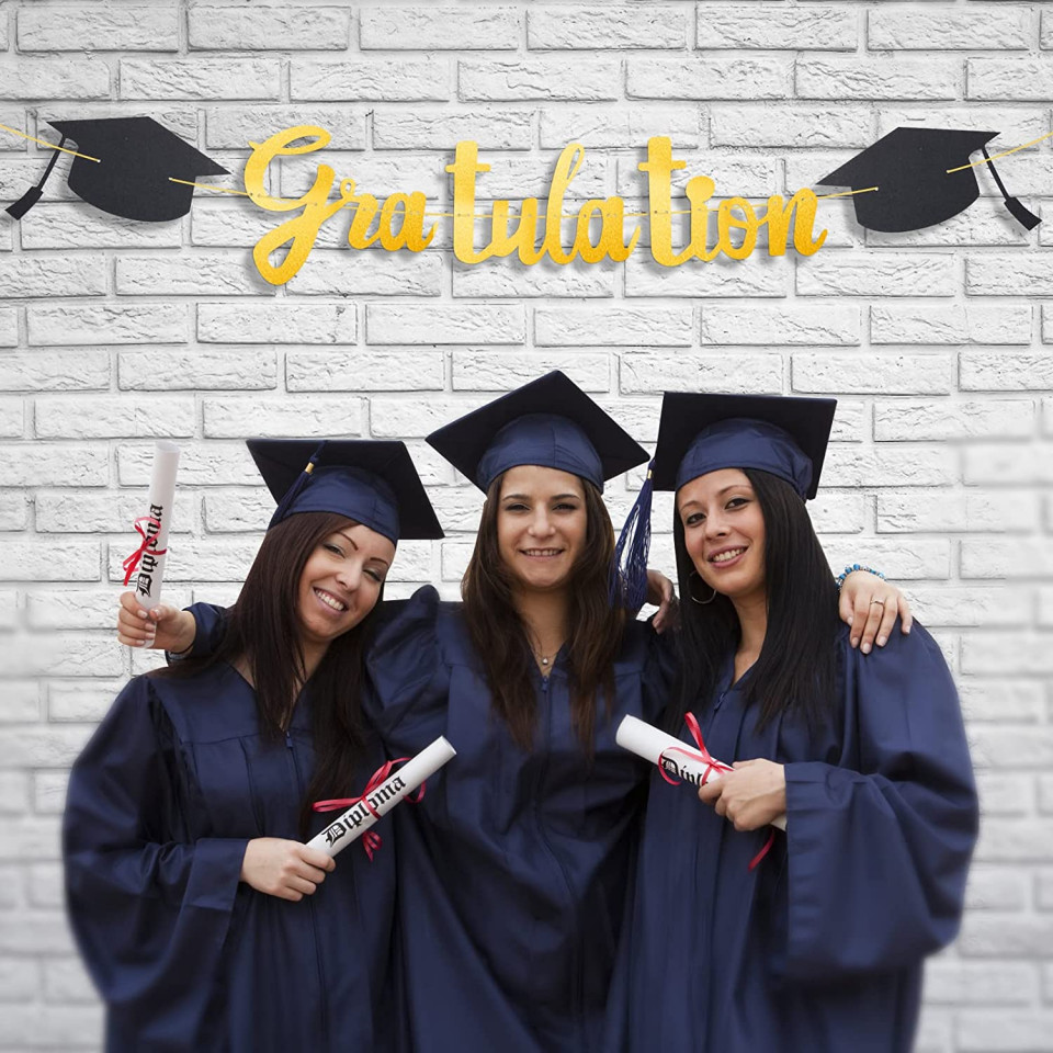 Set decoratiuni pentru absolvire KDUH, latex/carton, negru/auriu, 31 ...