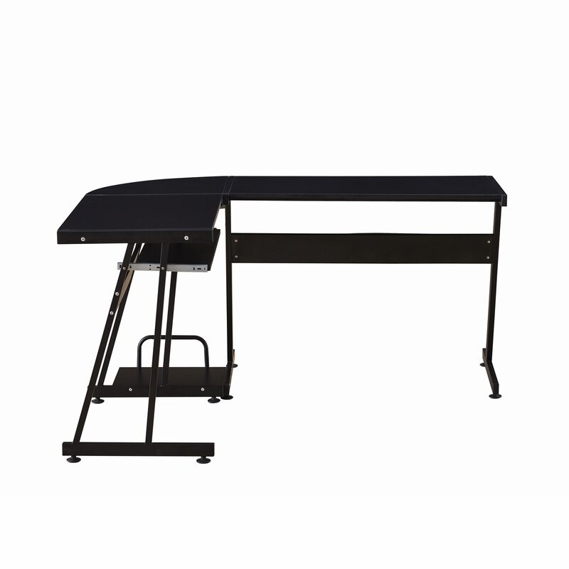 Birou in forma de L, negru, 74,45 x 146,99 x 47,98 cm - Chilipirul Zilei