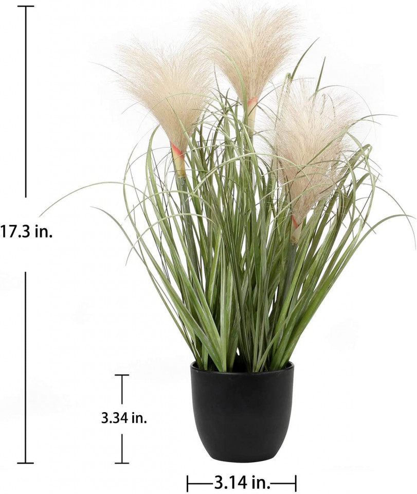 Planta artificiala Briful, matase/plastic, verde/negru, 43,9 cm ...