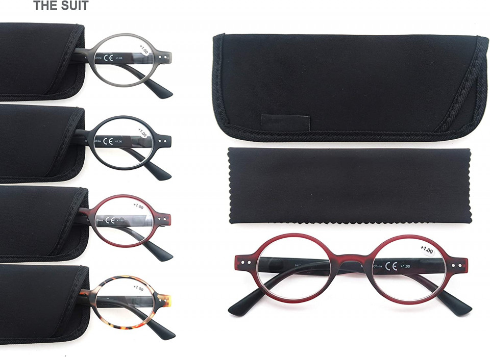 Set de 4 perechi ochelari de citit Modfans, pentru dama, cu dioptrii 1. ...