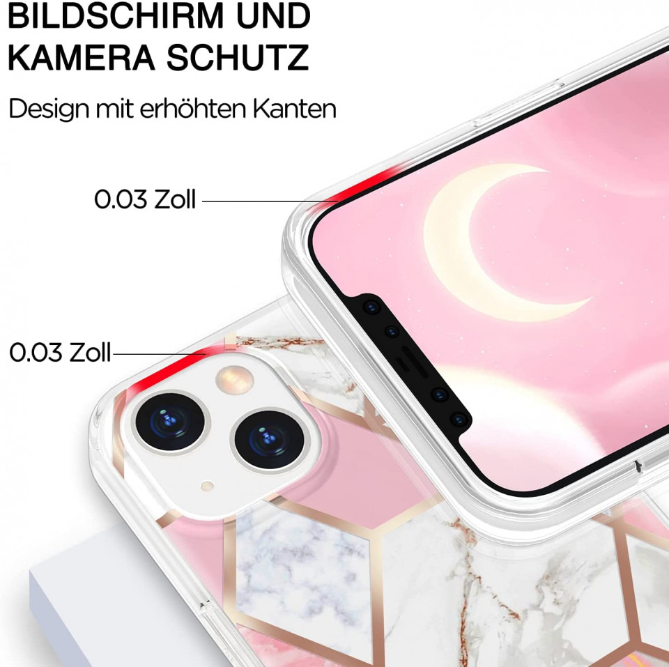 Set de 2 huse de protectie pentru iPhone 13 Anshow, TPU, multicolor, 6 ...