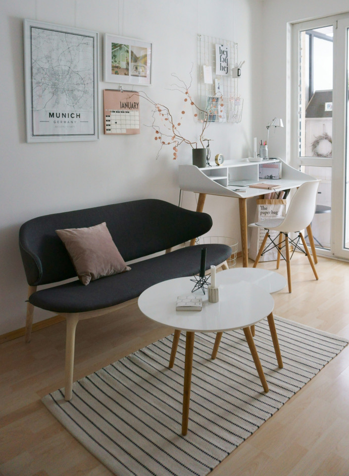 Banca tapitata Sporring by Andas, lemn masiv/textil, natur/antracit, 136,5 x 70 x 70,5 cm ...