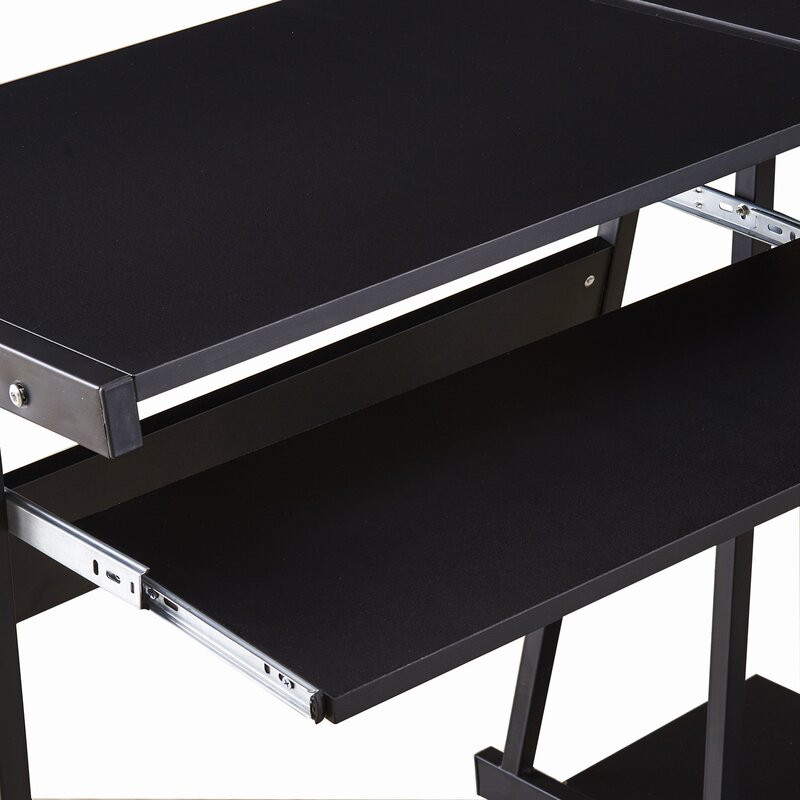 Birou in forma de L, negru, 74,45 x 146,99 x 47,98 cm - Chilipirul Zilei