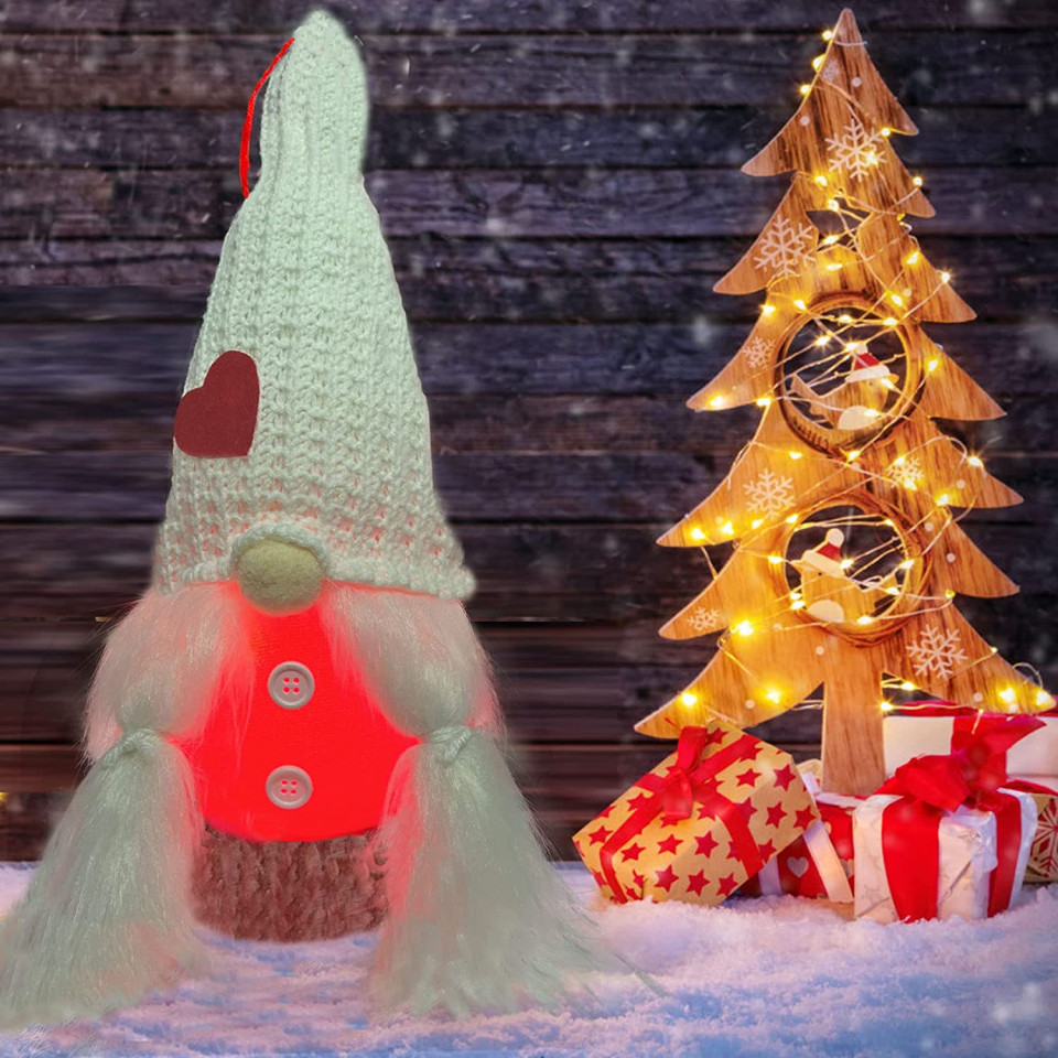 Gnom Herbst, LED, pasla/plastic, alb/rosu, 13 x 9 x 32 cm - Chilipirul ...