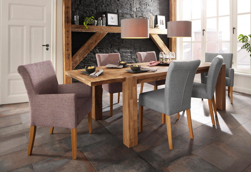 Extensie de masa Marianne, lemn masiv de stejar salbatic, maro, 90 x 4 ...