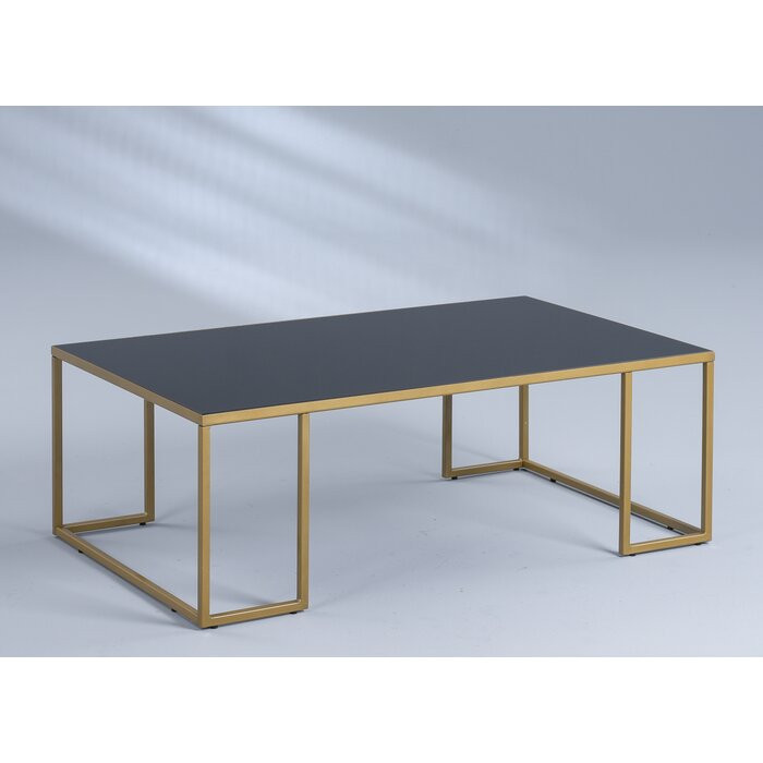 Masă de cafea Aldo, neagra/aurie, 36 x 102 x 61 cm - Chilipirul Zilei