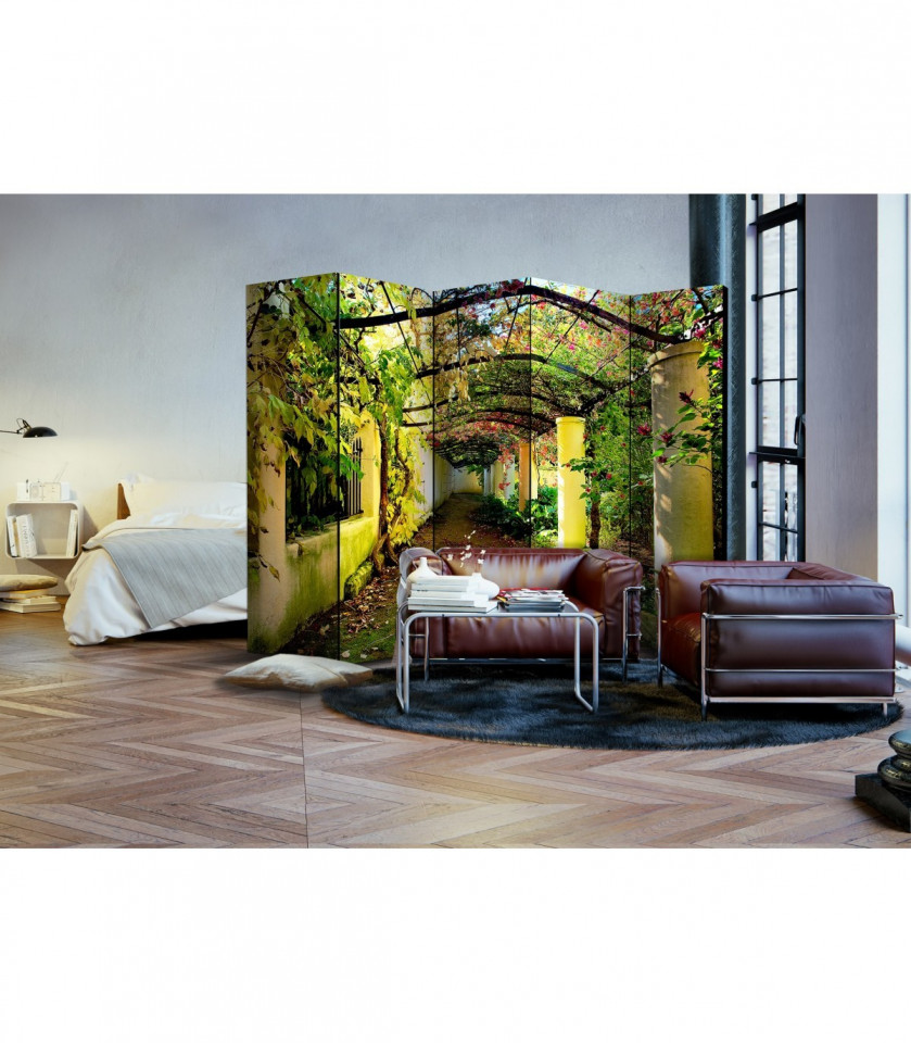 Paravan/Separator de camera Romantic Garden II cu 5 panouri, 225 x 172 ...