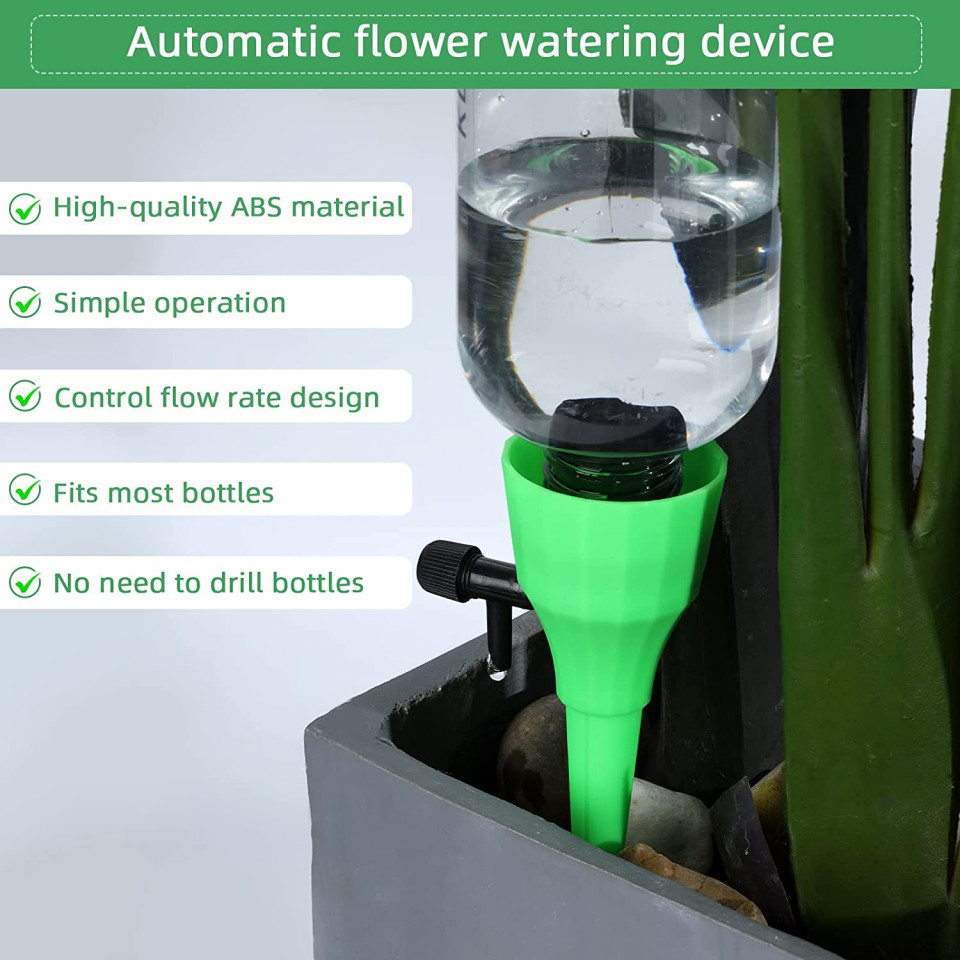 Set de 15 piese cu sistem automat de udare a plantelor JANERIW, ABS ...