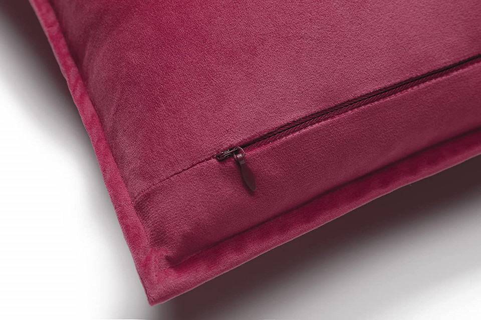 Set de 3 fete de perna TAN. TOMI, catifea, coral intunecat, 50 x 50 cm ...