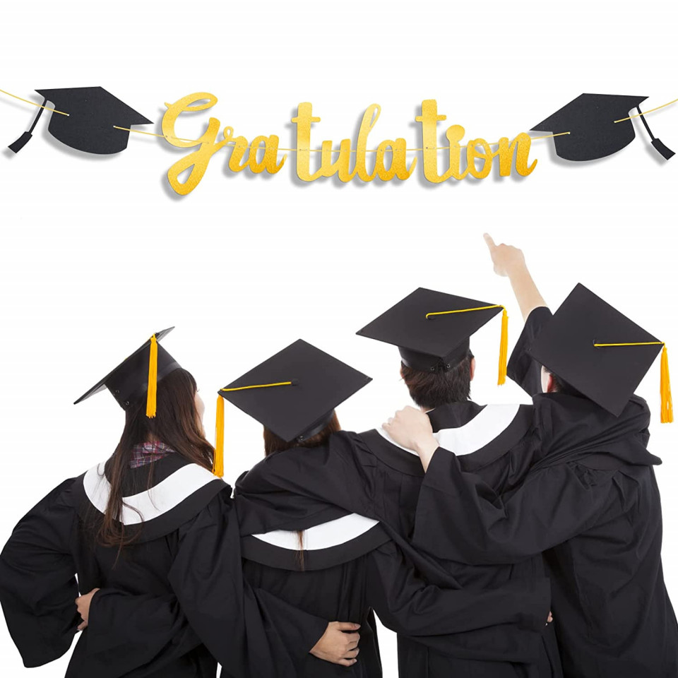 Set decoratiuni pentru absolvire KDUH, latex/carton, negru/auriu, 31 ...