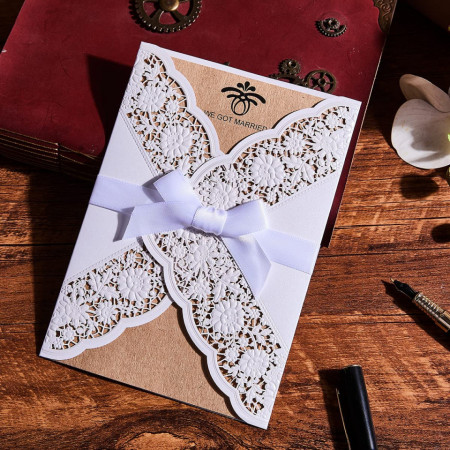 Set de 20 bratari pentru nunta FORMIZON, model floral, textil ...