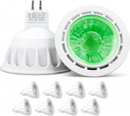 Set de 8 becuri VARICART, LED, GU10, metal/plastic, lumina verde, 5 x 5 ...