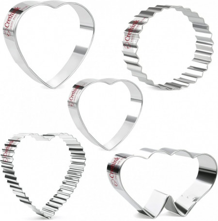 Set de 18 forme pentru prajituri WooBest, otel inxidabil, argintiu ...