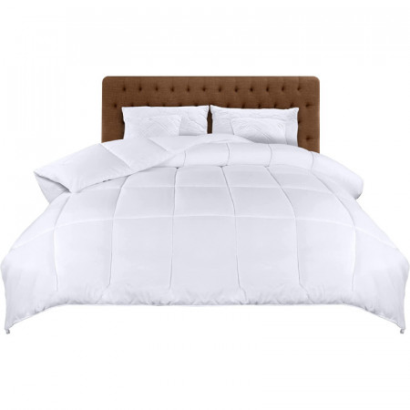 Plapuma matlasata Utopia, microfibra de poliester, alb, 220 x 240 cm ...