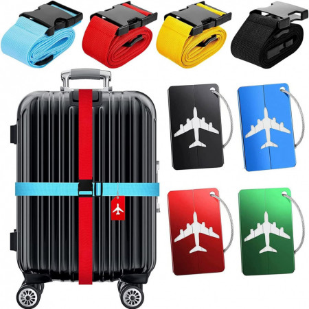 Set de 4 curele pentru troller Travoola, poliester, multicolor, 120-180 ...