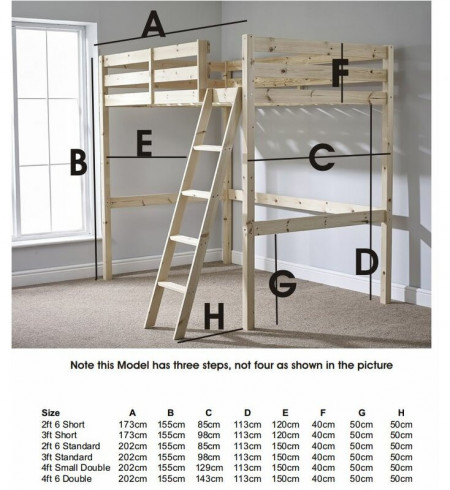 Pat inalt cu scara pentru copii, lemn masiv - Chilipirul Zilei