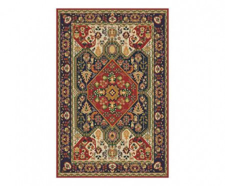 Covor Farshian Hereke, textil, bej/rosu, 100 x 140 cm - Chilipirul Zilei